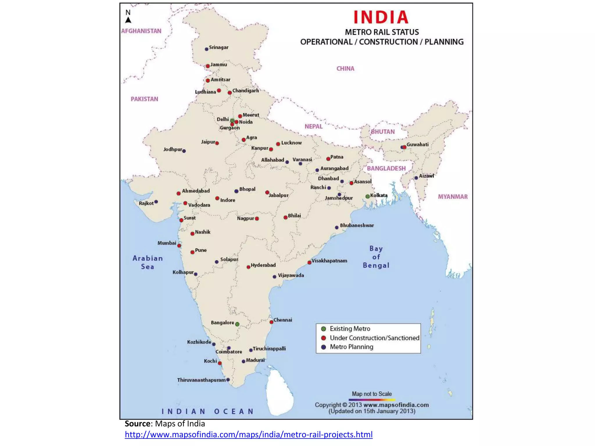 Metro rail status in india | PPTX