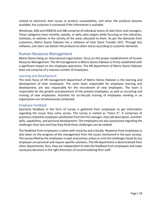 Metro Retail Report | PDF
