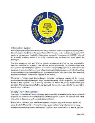 Metro Retail Report | PDF