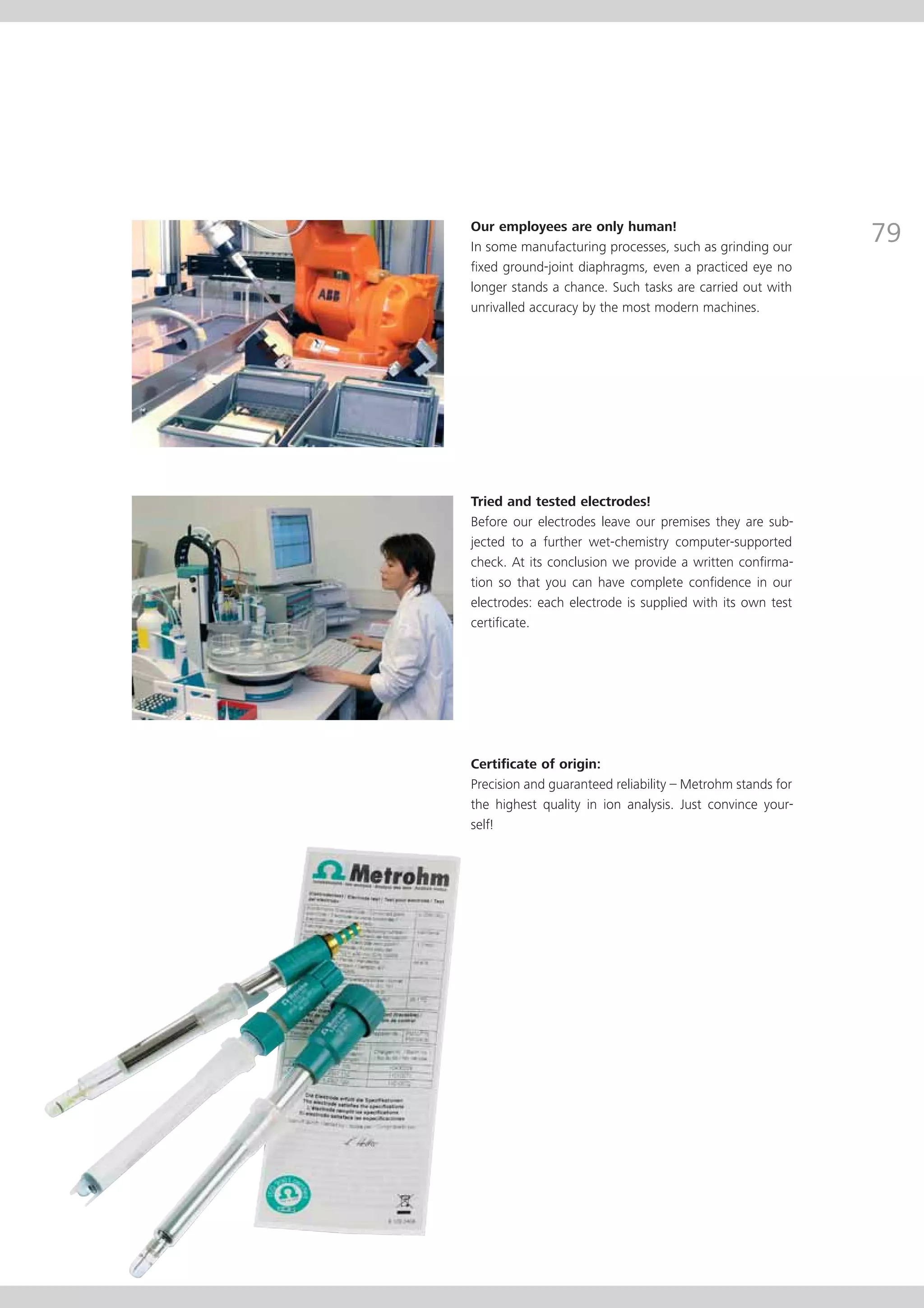 Metrosensor: electrodes from Metrohm | PDF