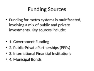 ppt for metro system and engineering for 7th sem civil | PPTX
