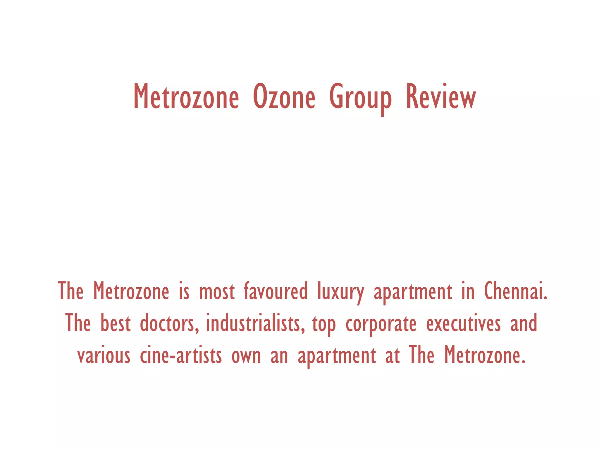 Metrozone ozone group review | PPT
