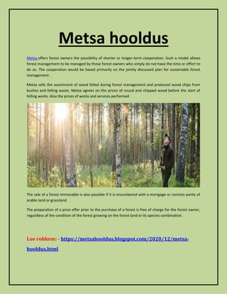 Metsa hooldus | PDF | Science
