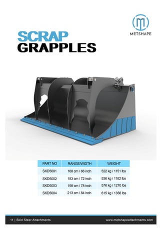 Skid Steer Attachments Catalogue by Metshape Attachments | PDF