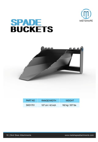 Skid Steer Attachments Catalogue by Metshape Attachments | PDF