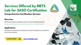 METS Lab SASO Certificate Services in Dubai.pdf