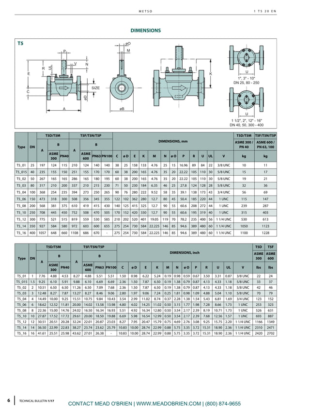 Metso Neles T5 Series Top Entry Rotary Ball Valves | PDF