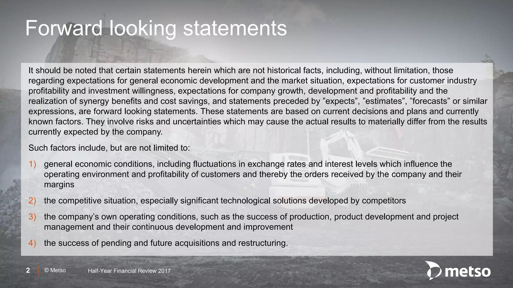 Metso 2017 H1 Half-year Review presentation | PPT