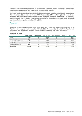 Metso's Half-Year Review 2018 | PDF