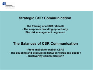 Communication of Corporate Social Responsibility | PPT