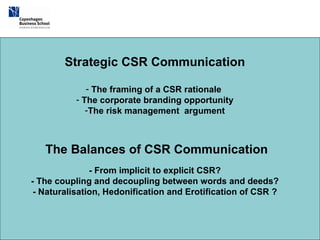 Communication of Corporate Social Responsibility | PPT