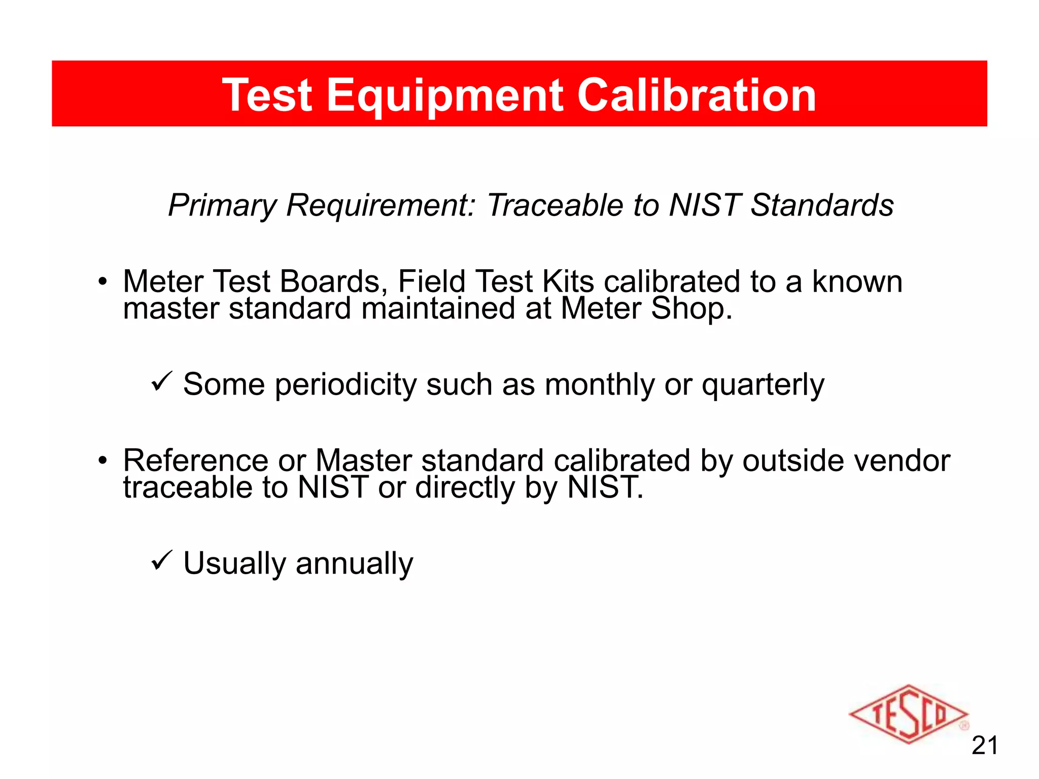 Self Contained Metering Fundamentals and Introduction to Meter Testing ...