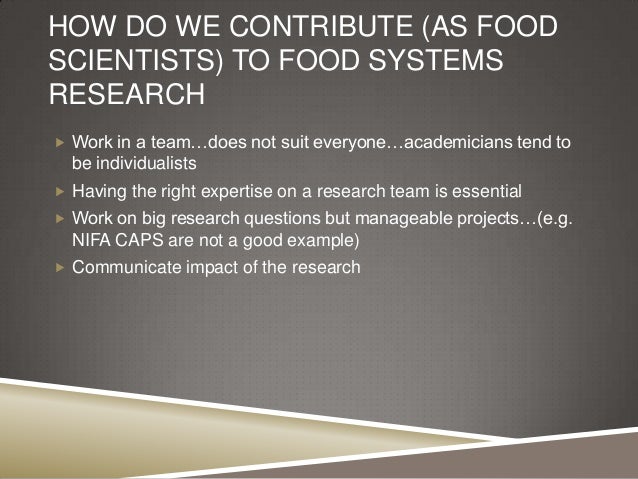 The Role of Food Science in Food Systems Research and Education