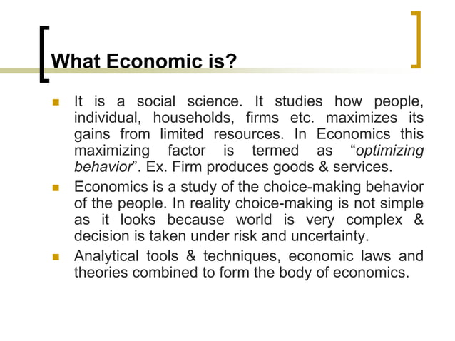 Managerial Economics Unit -I ppt For MBA | PPT