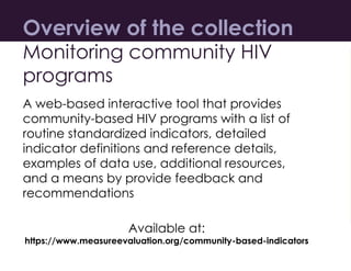 Community-based Indicators for HIV Programs | PPT