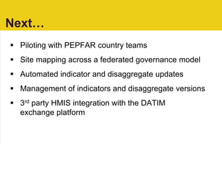 PEPFAR’s DATIM4U and Associated Interoperability Components | PPTX