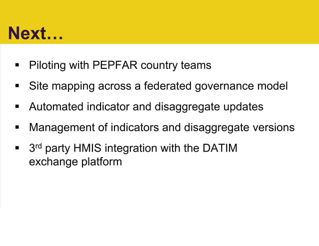 PEPFAR’s DATIM4U and Associated Interoperability Components | PPTX ...