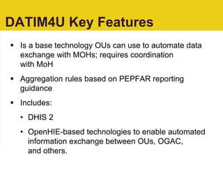 PEPFAR’s DATIM4U and Associated Interoperability Components | PPTX