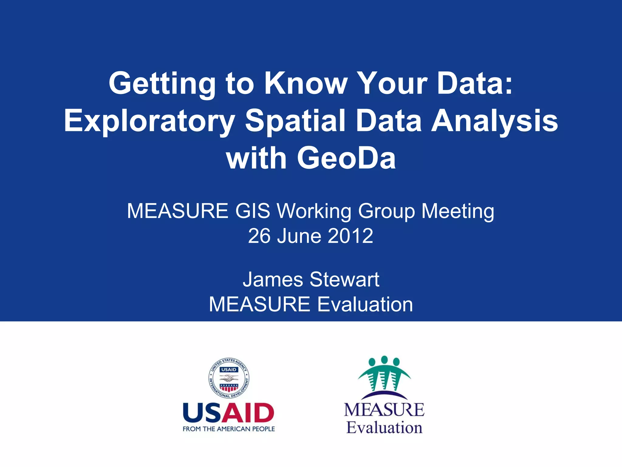 Exploratory Spatial Analysis using GeoDa | PDF