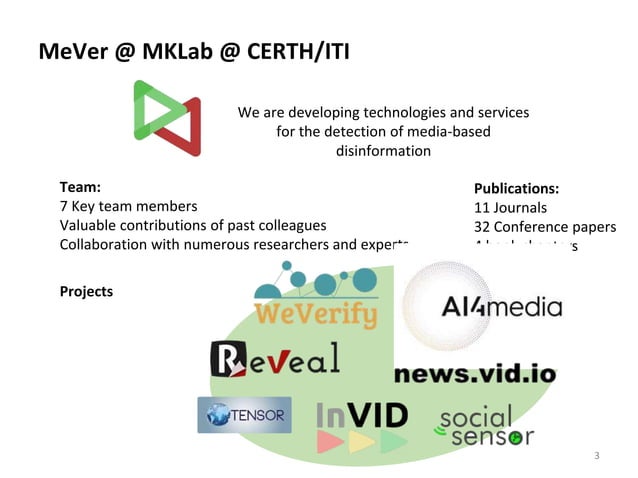 MeVer tools for disinformation detection | PPTX