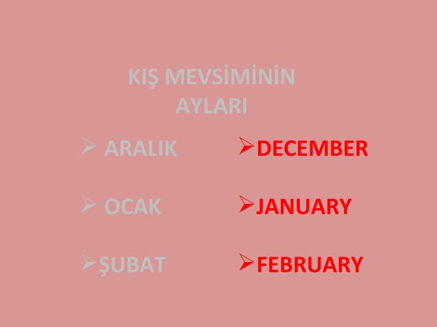 Mevsimler ve Aylar 3 | PPT