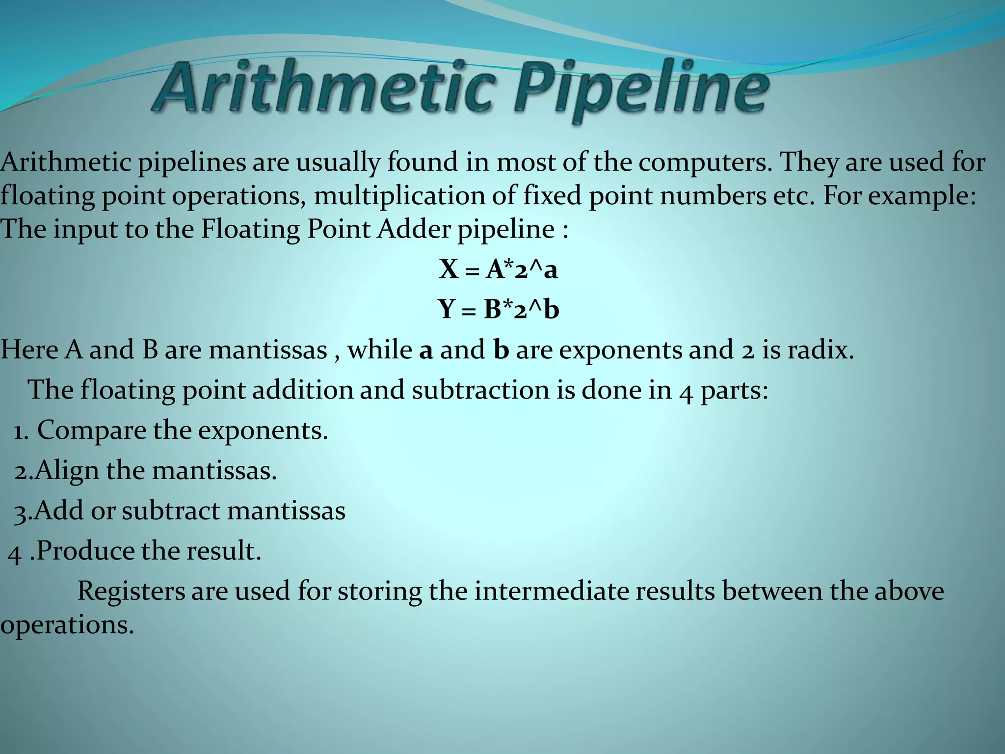 Arithmetic and RISC pipeline | PPTX | Computing | Technology & Computing