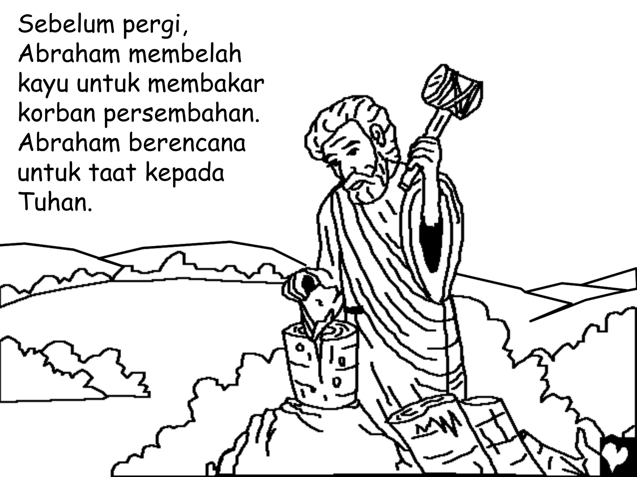 Mewarnai Cerita Rohani Bergambar - Allah Menguji Kasih Abraham | PDF