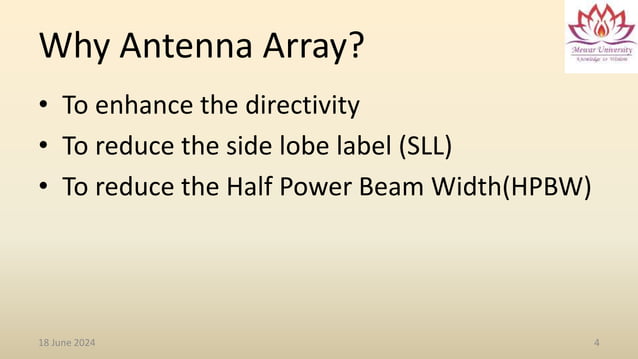 MEWAR PPT on antenna arrays system .pptx