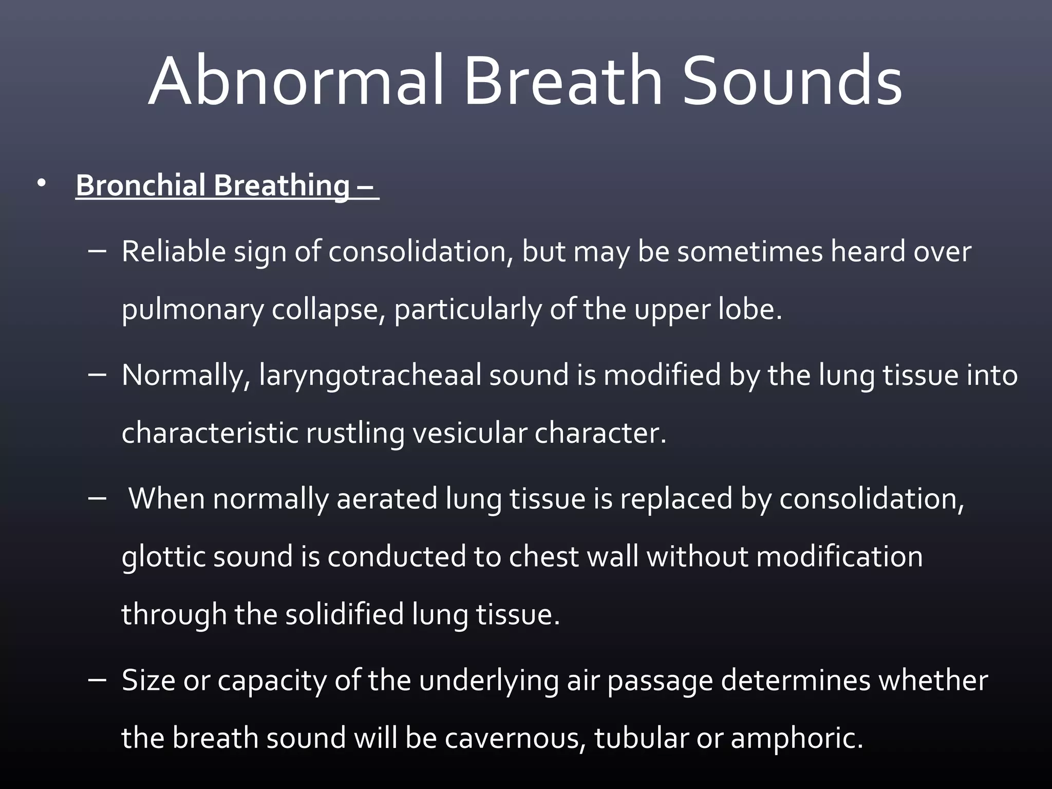 Approach to Lung sounds | PPT