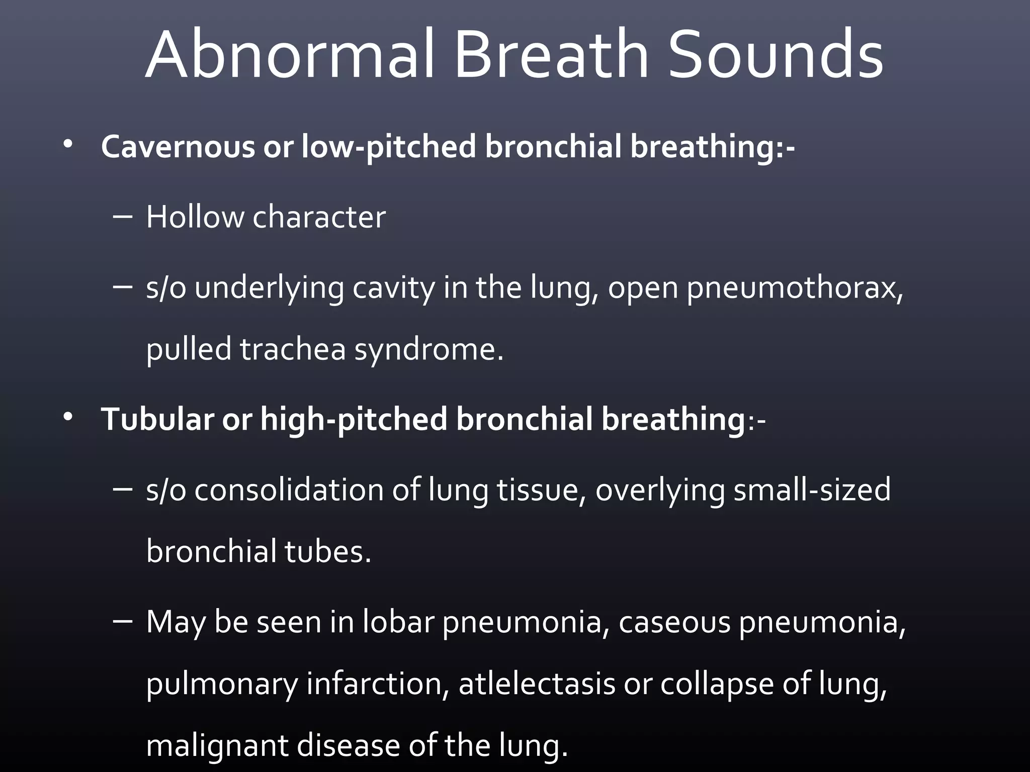 Approach to Lung sounds | PPT