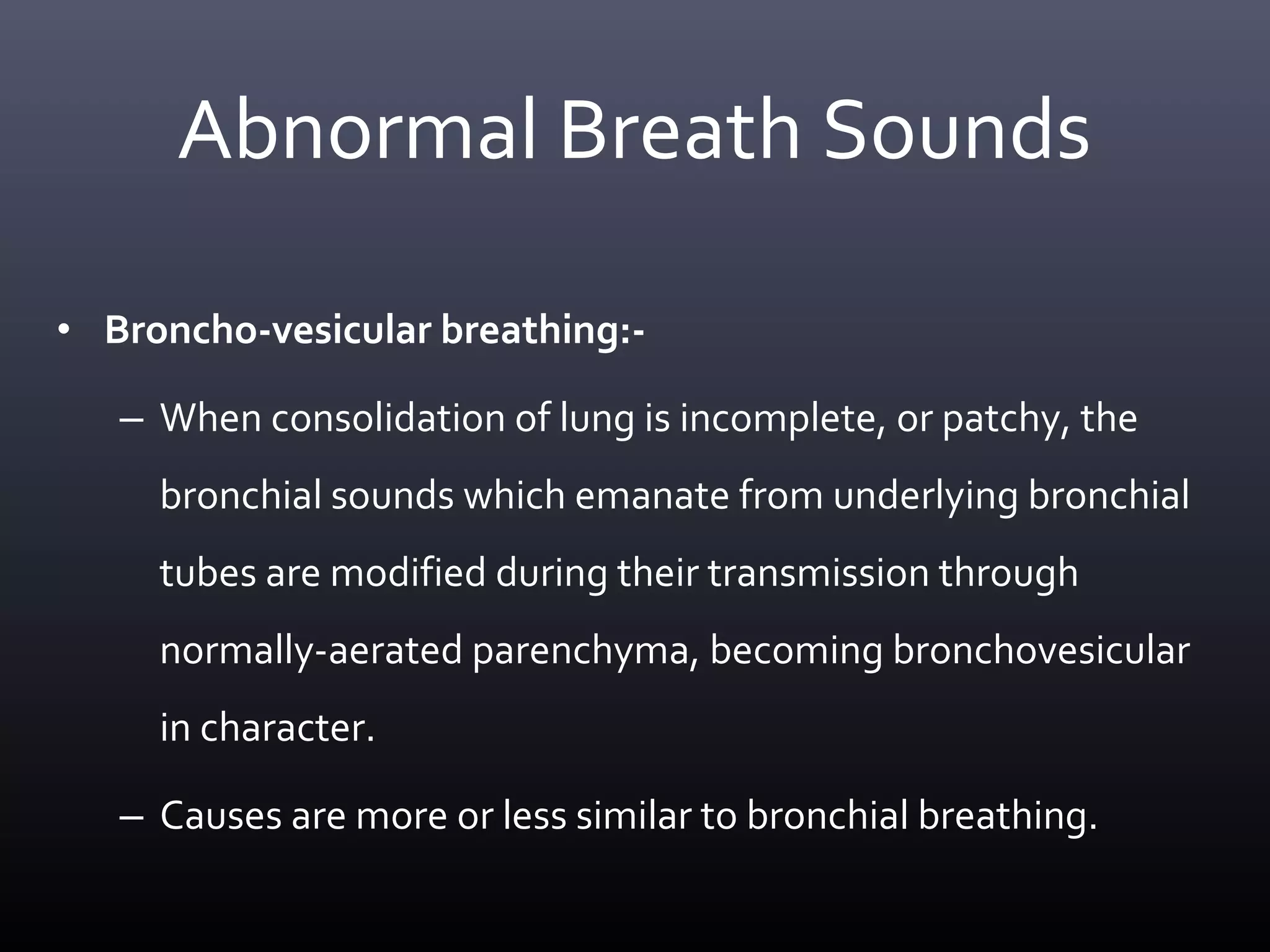 Approach to Lung sounds | PPT