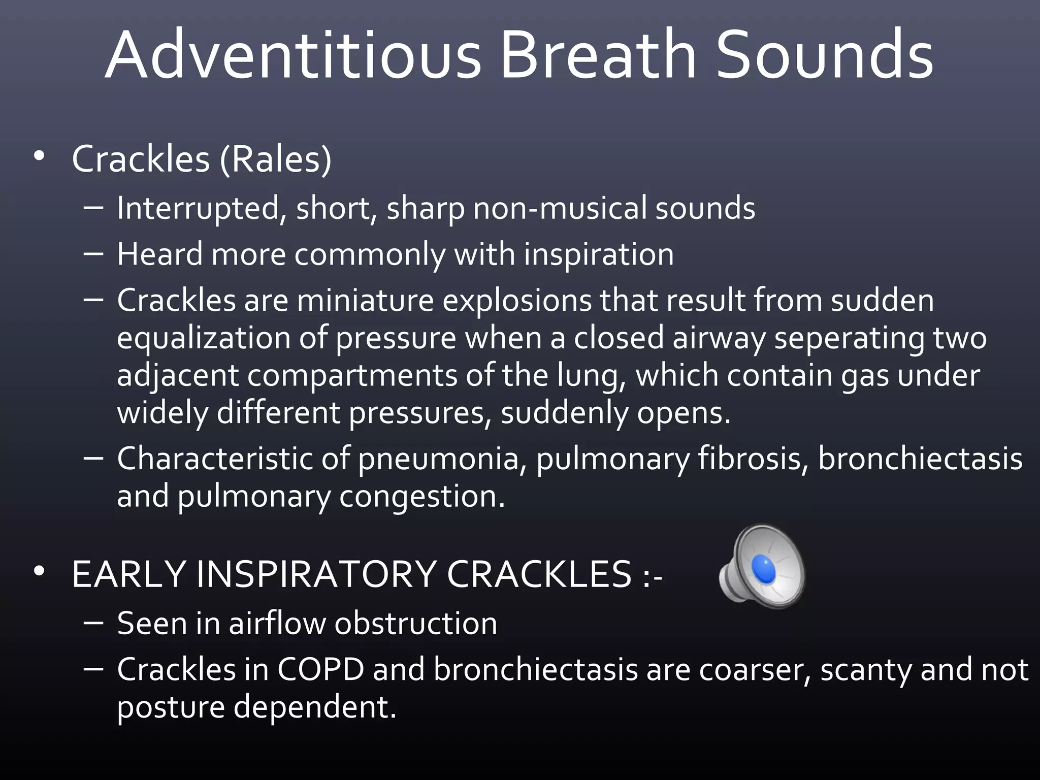 Approach to Lung sounds | PPT