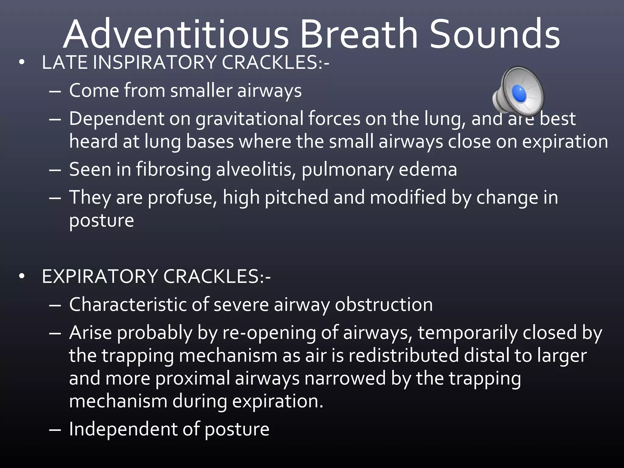 Approach to Lung sounds | PPT