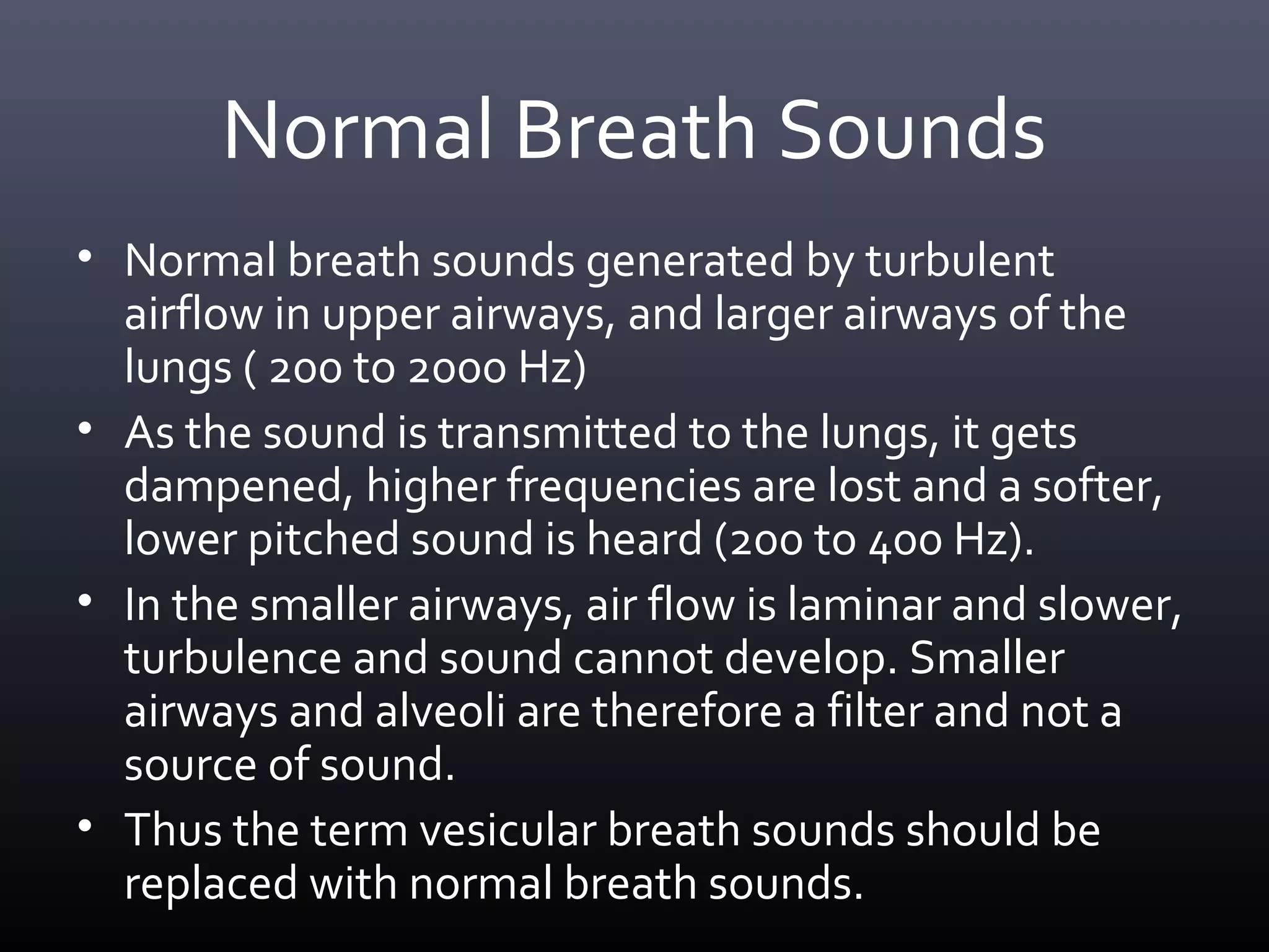 Approach to Lung sounds | PPT