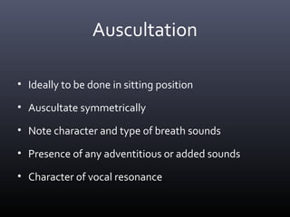 Approach to Lung sounds | PPT