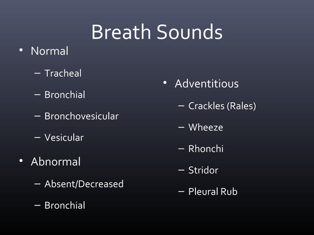 Approach to Lung sounds | PPT