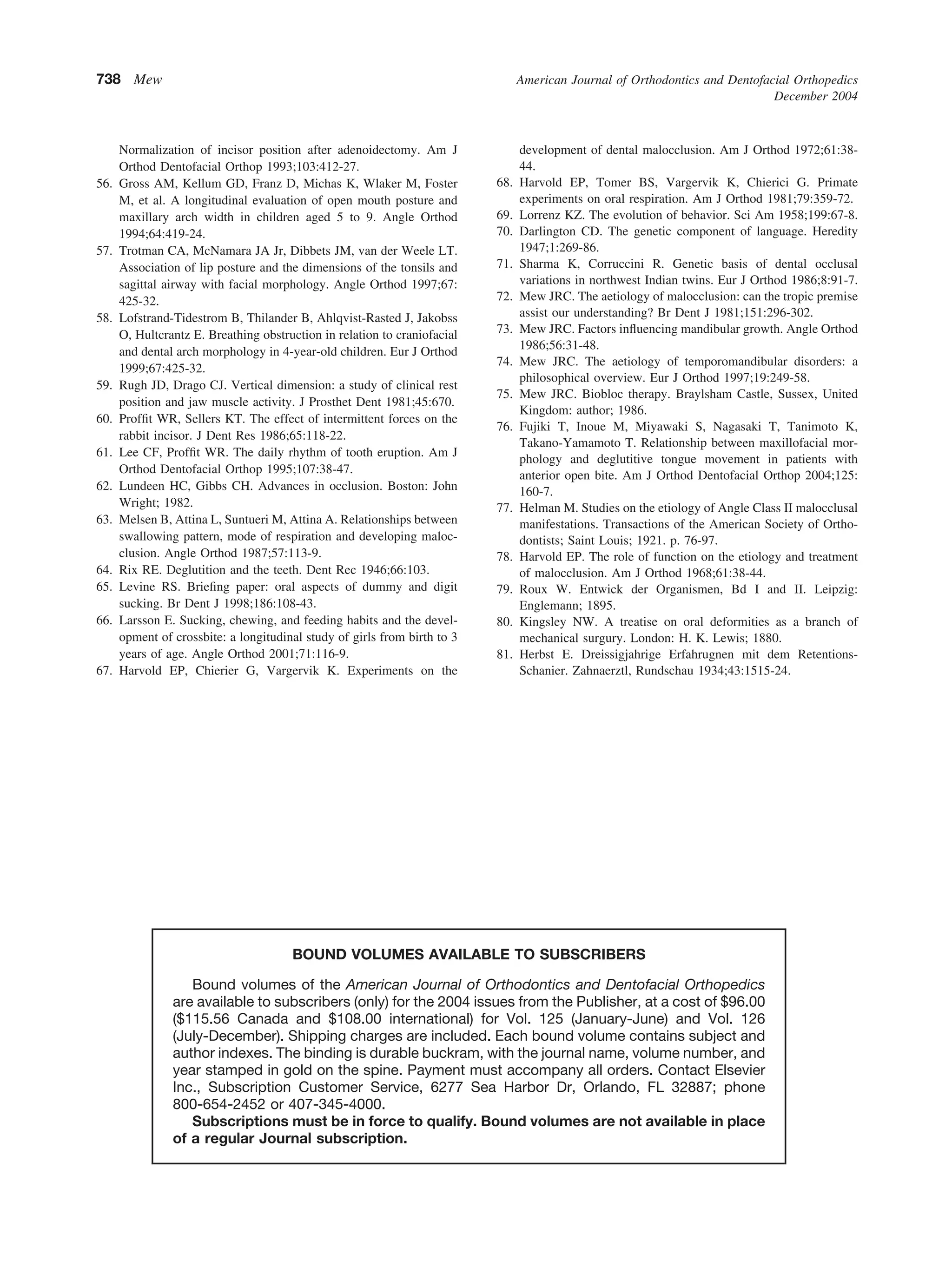 Mew jrc postural basis for malocc | PDF