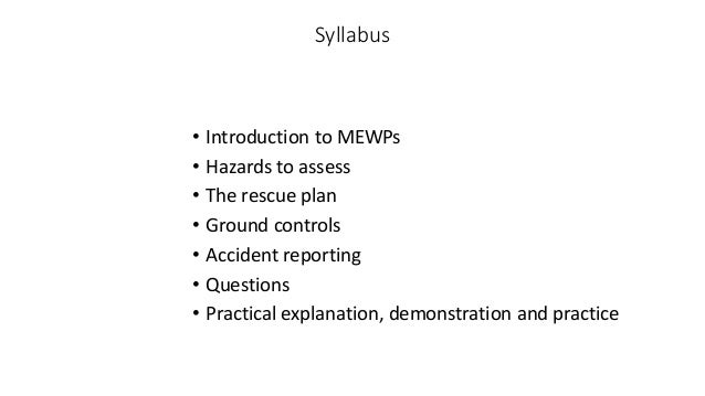 Mewp rescue plan