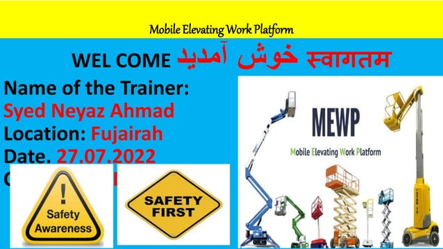 MEWP TRAINING 27.07.2022.pptx | Track and Field | Sports