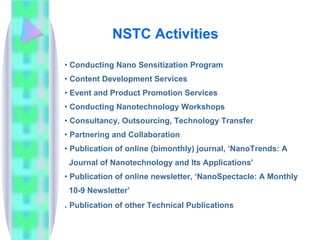 NSTC: A Nanotechnology Platform | PPT