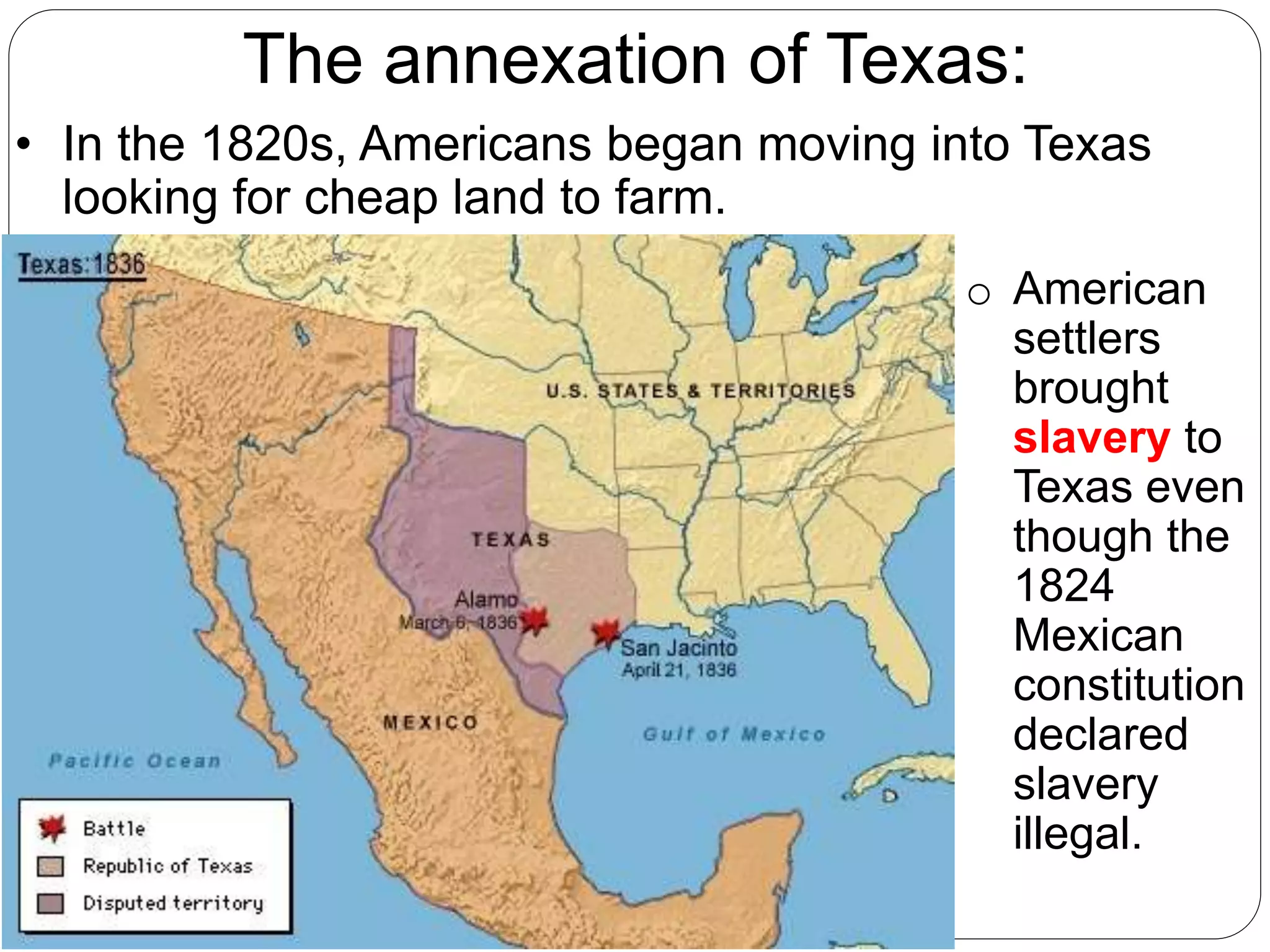 Mexican american war-causes (1) | PPTX | War and Conflicts