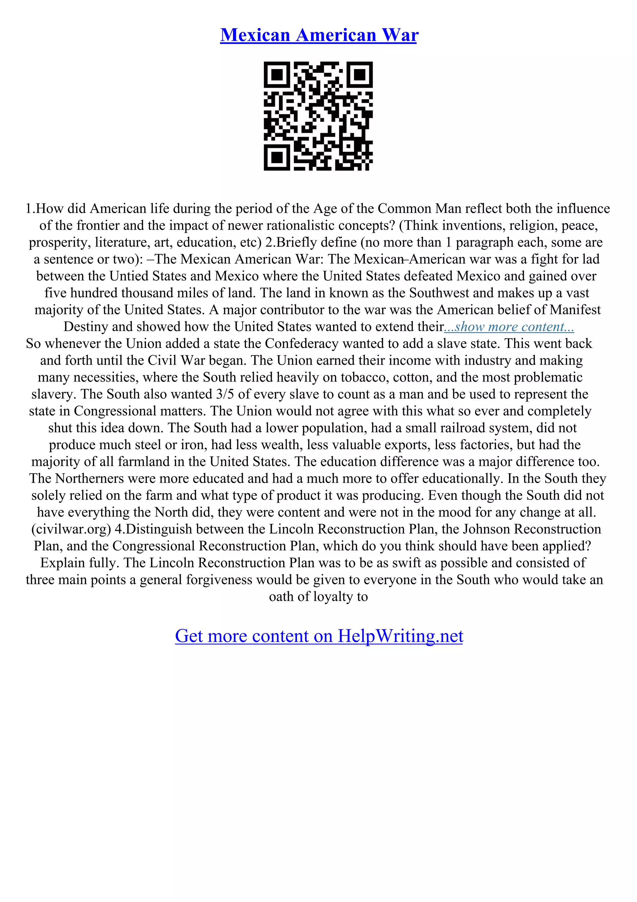 Mexican American War Essay | PDF | War and Conflicts