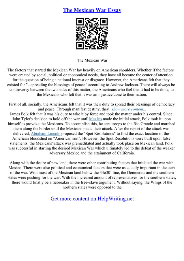 Mexican American War Essay | PDF