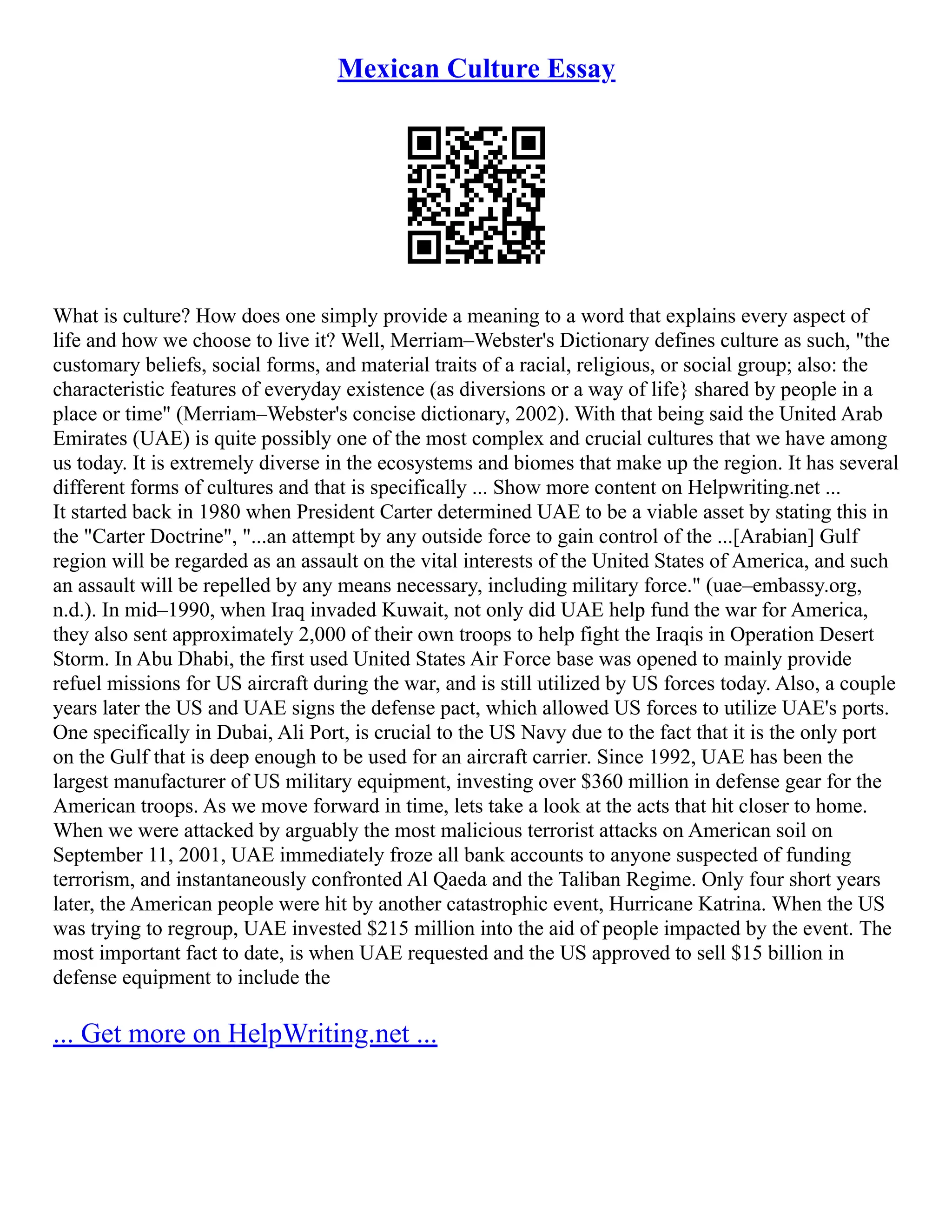 Mexican Culture Essay | PDF