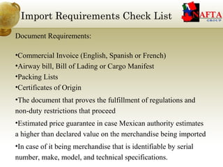 Mexican import requirements | PPT