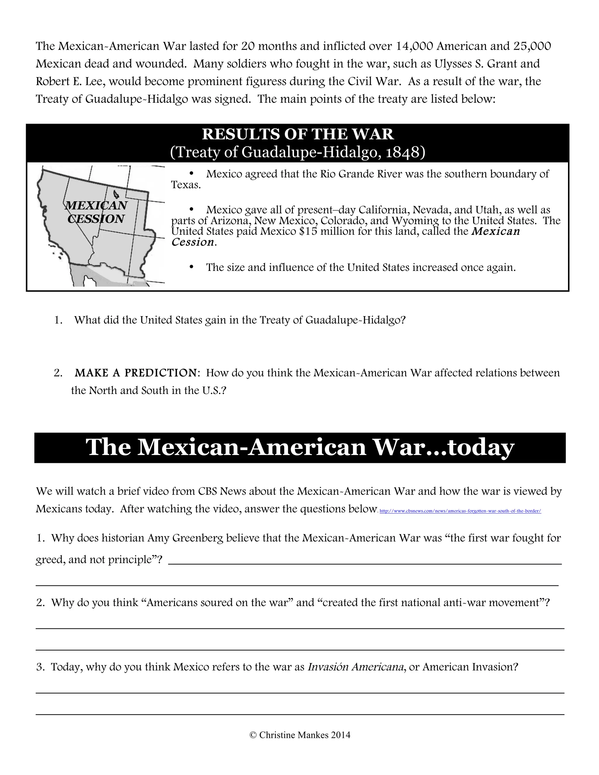 Mexican War HW | PDF | Political Issues & policy | Politics