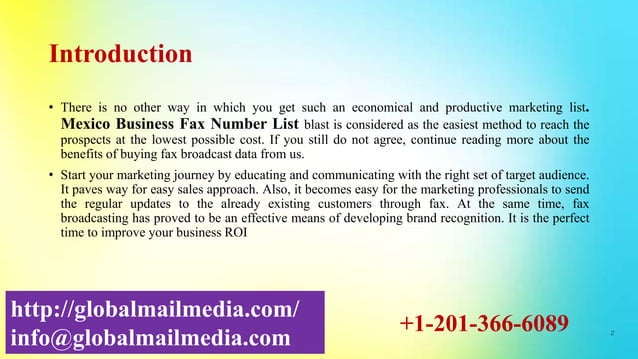 Mexico business fax number list | PPT