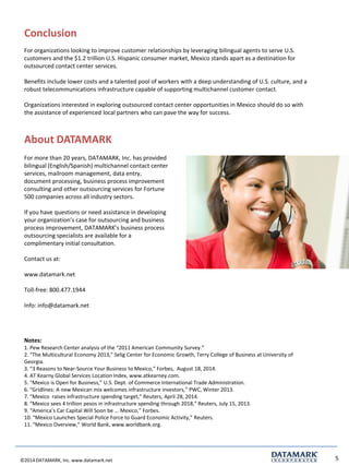 Outsourced Contact Centers in Mexico: A Closer Look | PDF