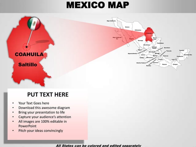 Mexico country editable powerpoint maps with states and counties | PPTX ...