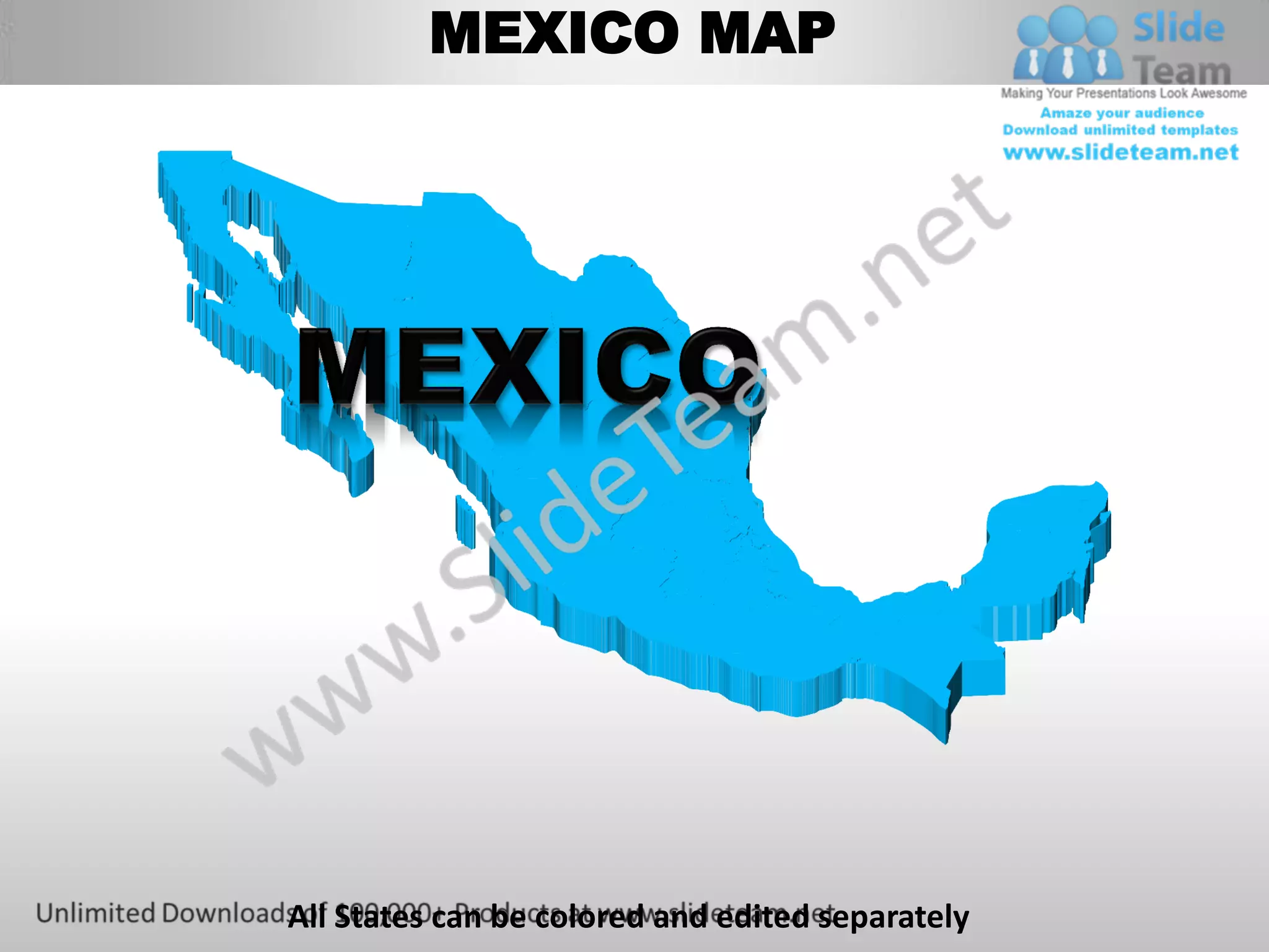 Mexico country editable powerpoint maps with states and counties ...